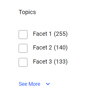 Insert a translatable “show more” and “show less” label in the Coveo facet component – Master To Web